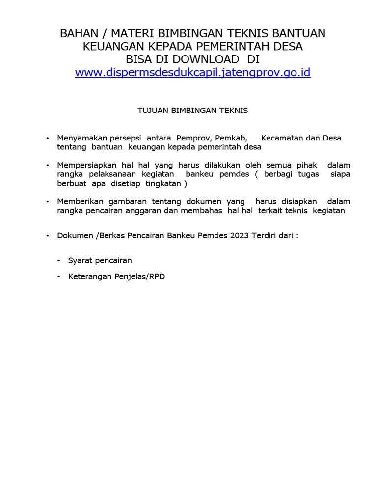RPD Bantuan Keuangan Desa 2023 | PDF