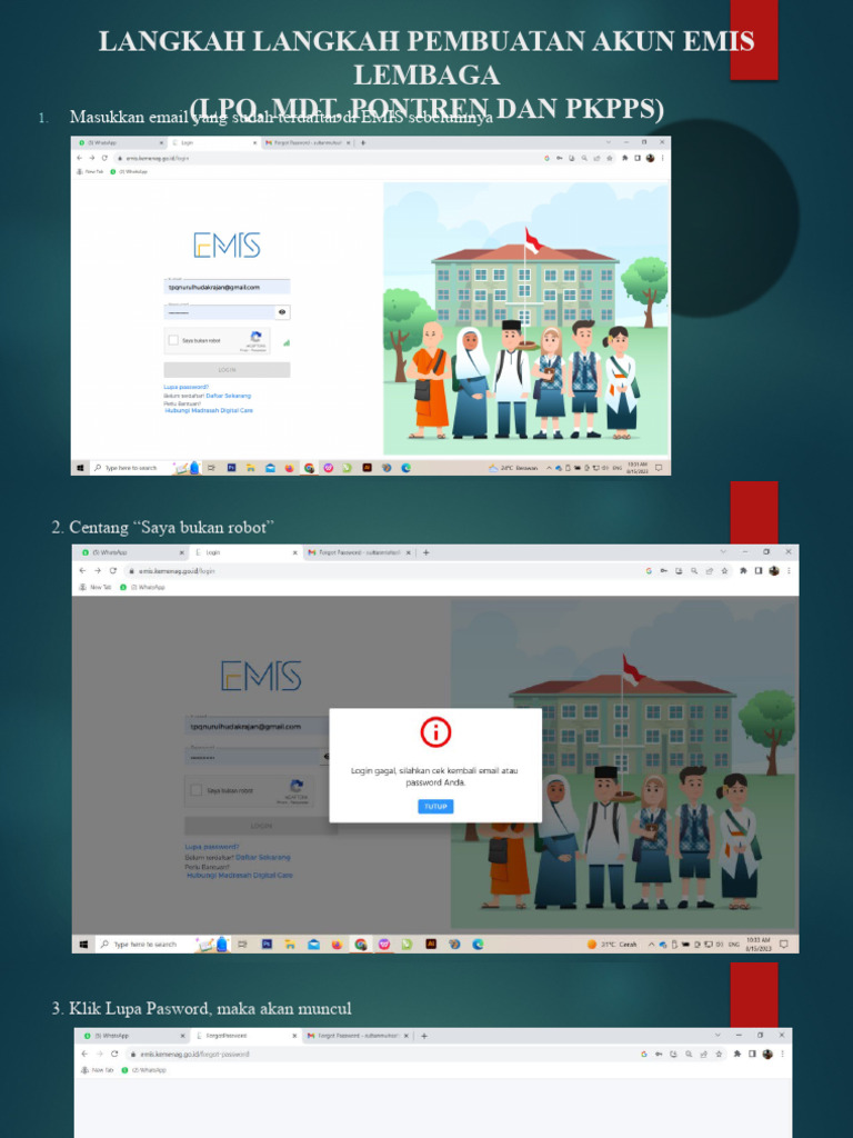 Langkah-Langkah Pembuatan AKUN Lembaga EMIS 4.0 - Muhsafii | PDF | Karier & Perkembangan