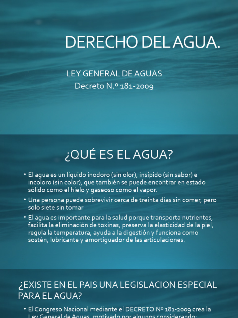 Derecho Del Agua | PDF | Agua | Ciencias de la Tierra