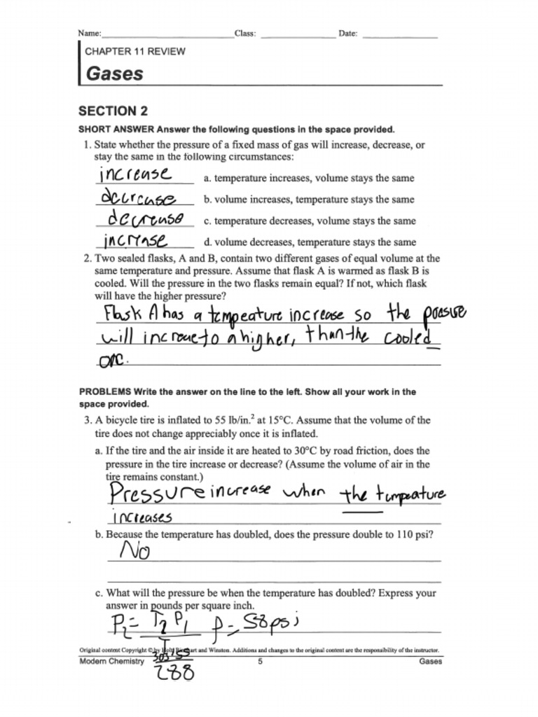 Chapter 11 Section 2 Gas Laws Review Pdf 