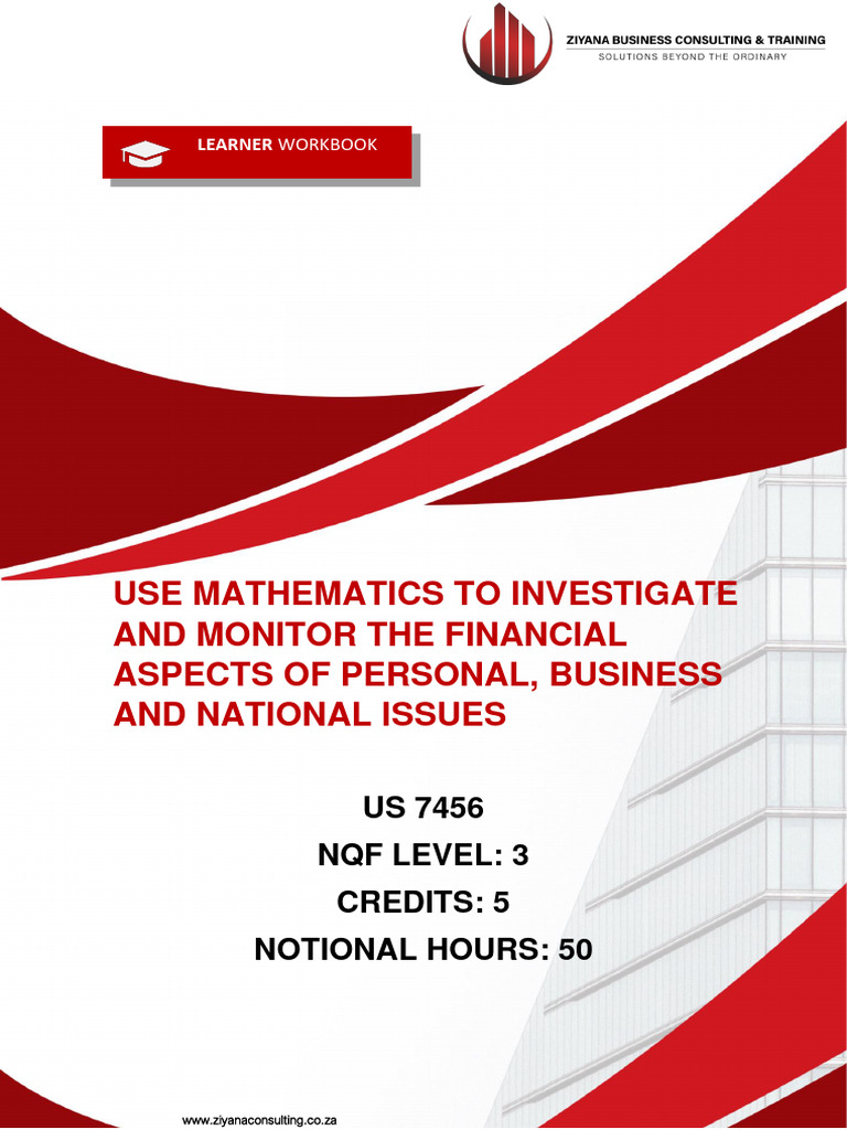 7456 - Learner Workbook (Basic Numeracy) | PDF | Interest | Overdraft