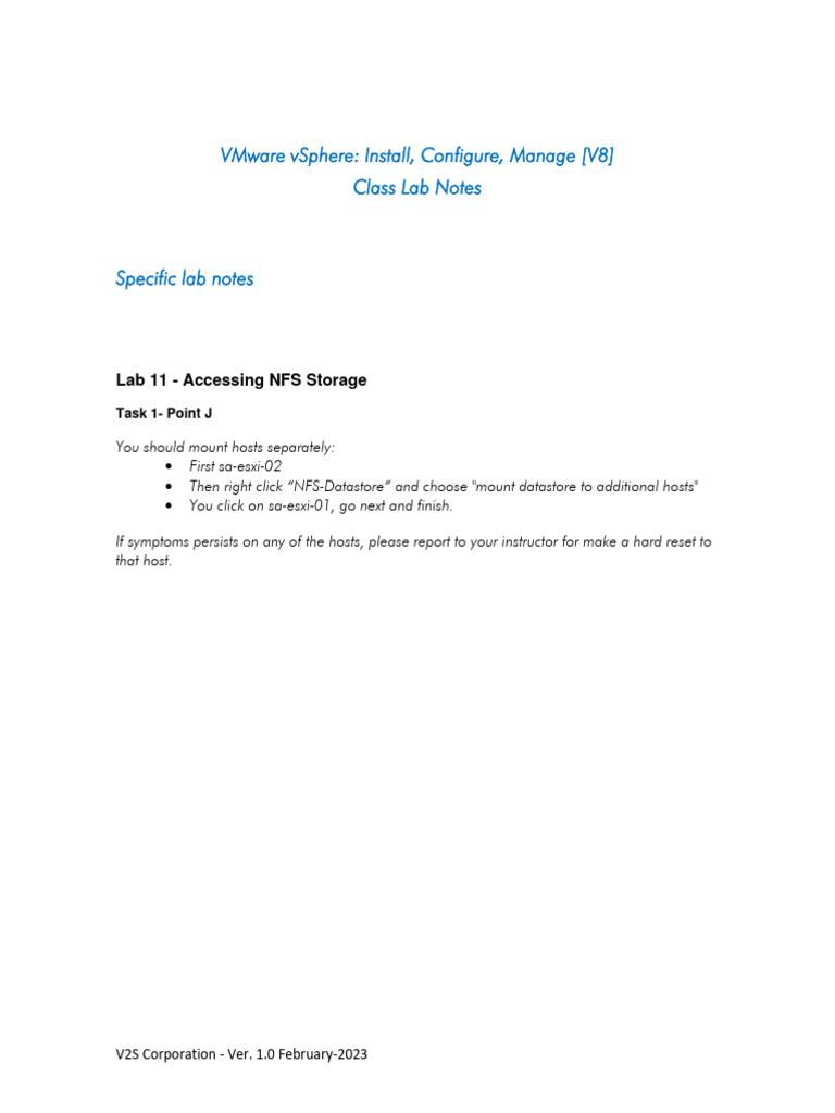 NFS Storage Access Lab Notes | PDF