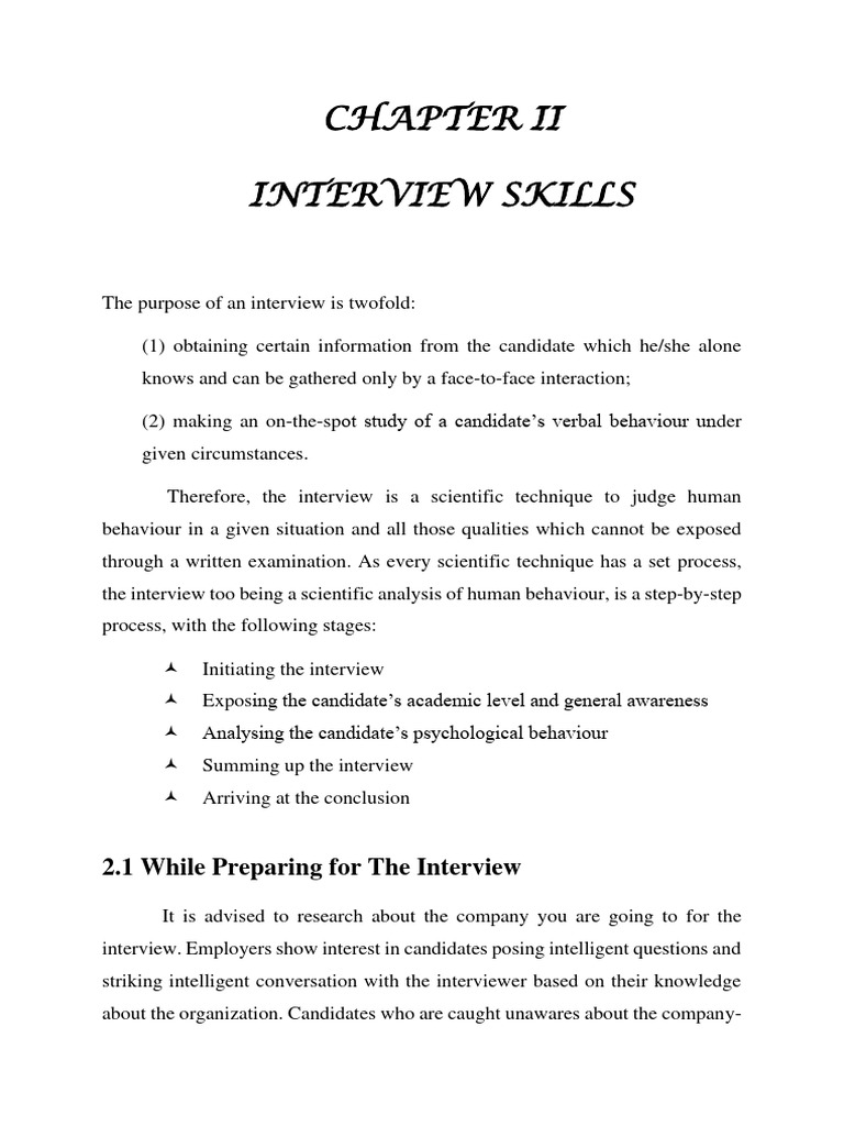 Interview Skills | PDF
