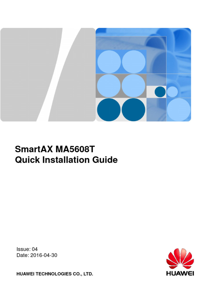 HUAWEI - MA5608T Quick Installation Guide | PDF | Electrostatic ...