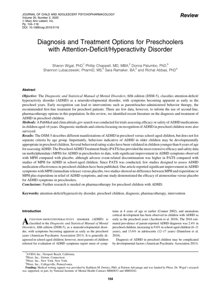 Diagnosis and Treatment Options For Preschoolers With ADHD | Download Free PDF | Attention ...