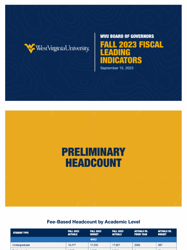 Fall 2023 Enrollment Numbers at West Virginia University | PDF