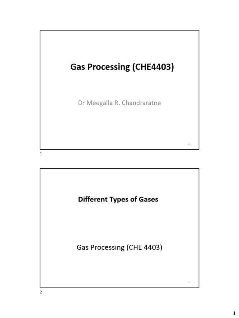 Gas Processing (CHE4403) : Different Types of Gases | PDF | Alkene | Alkane