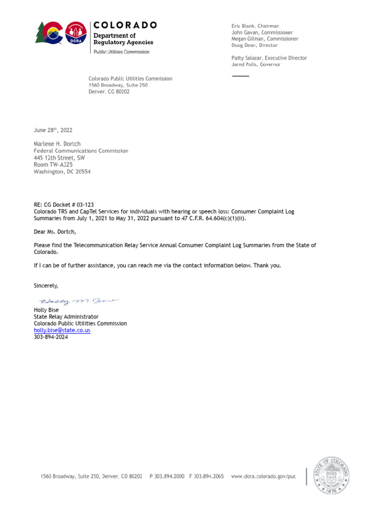 2022 Consumer Complaint Log - Colorado | PDF | United States Postal ... 2022 Consumer Complaint Log - Colorado | PDF | United States Postal ...