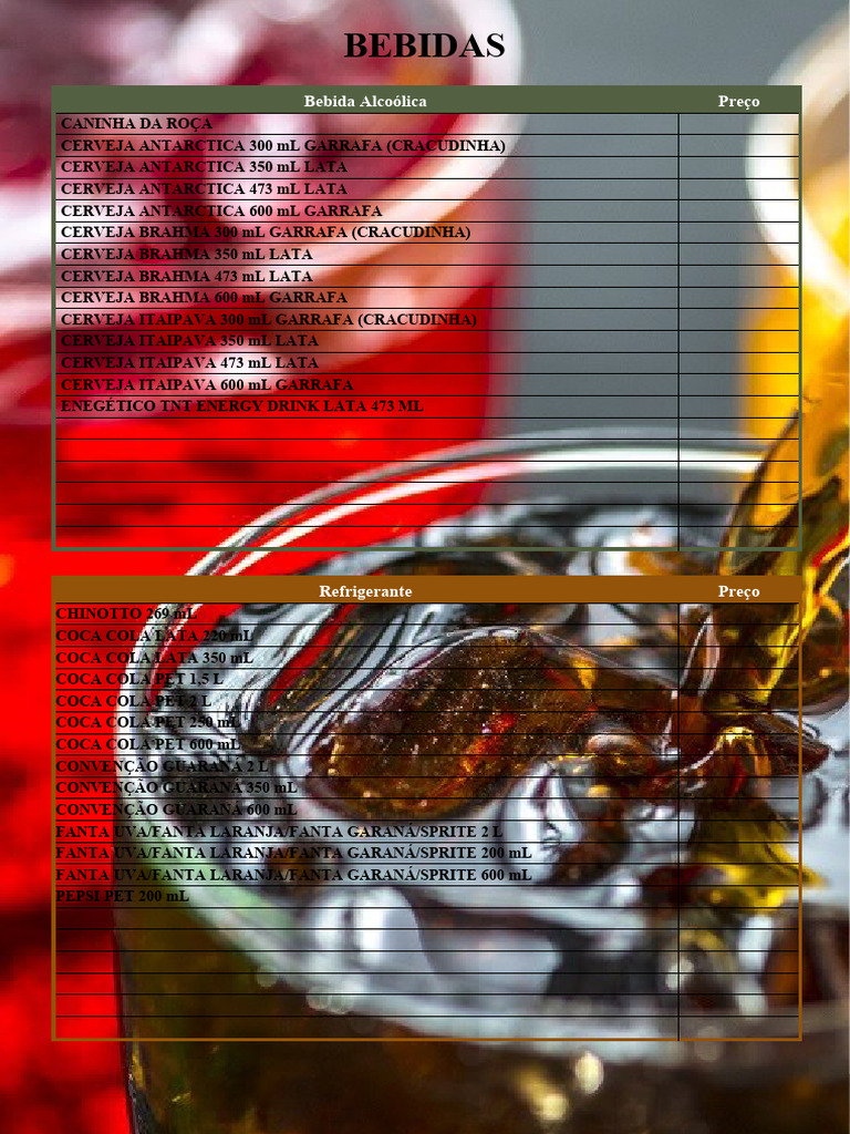 BEBIDAS | PDF
