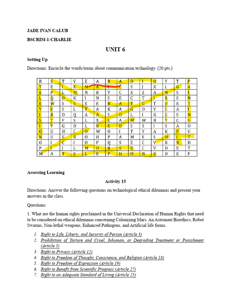 Jade Ivan Calub - Sts - Unit 6 | PDF | Artificial Intelligence | Intelligence (AI) & Semantics
