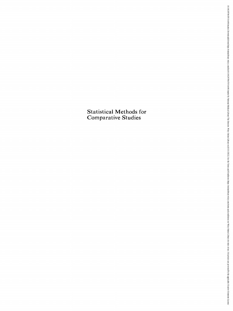 Statistical Methods For Comparative Studies - 1980 - Anderson - Frontmatter | PDF | Logistic ...