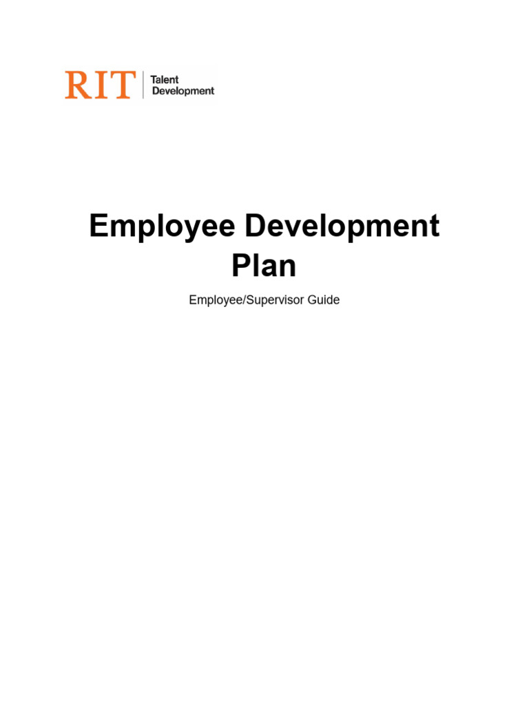 Employee Development Plan | PDF | Goal | Mentorship
