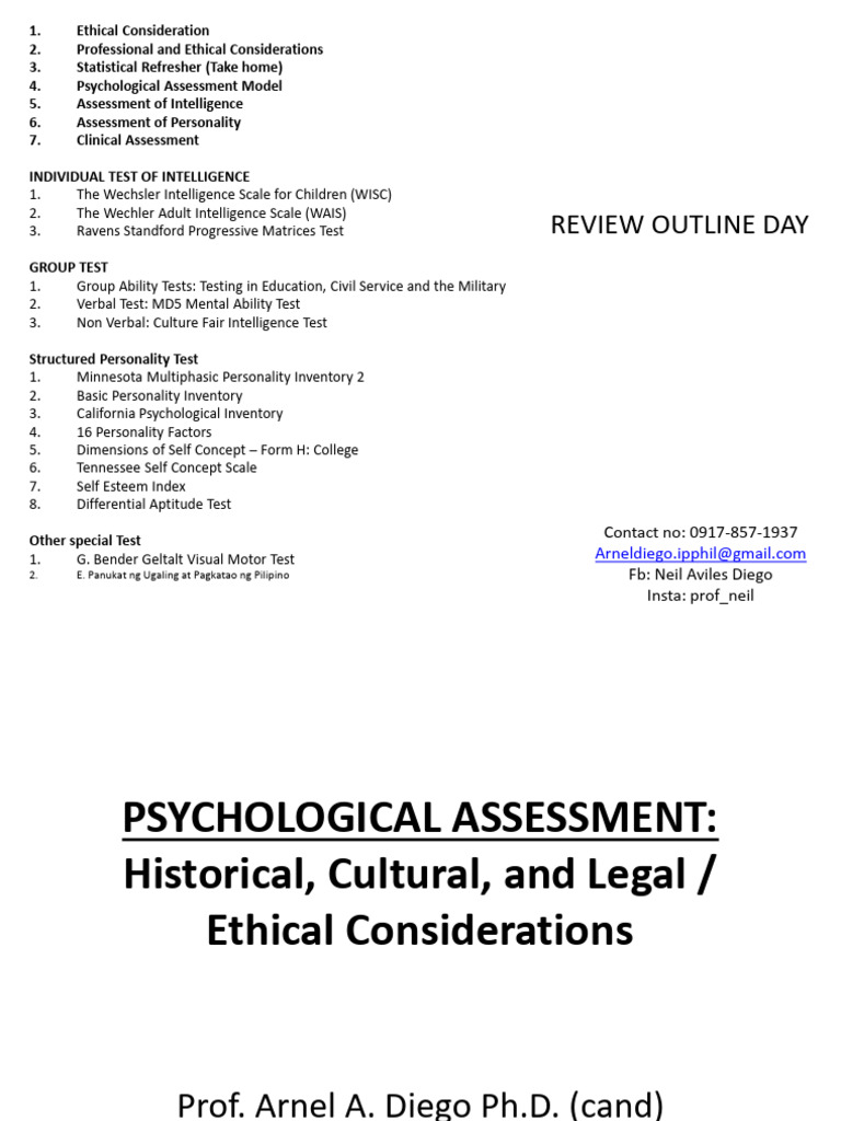 History of Psychological Assessment | PDF | Wechsler Adult Intelligence ...