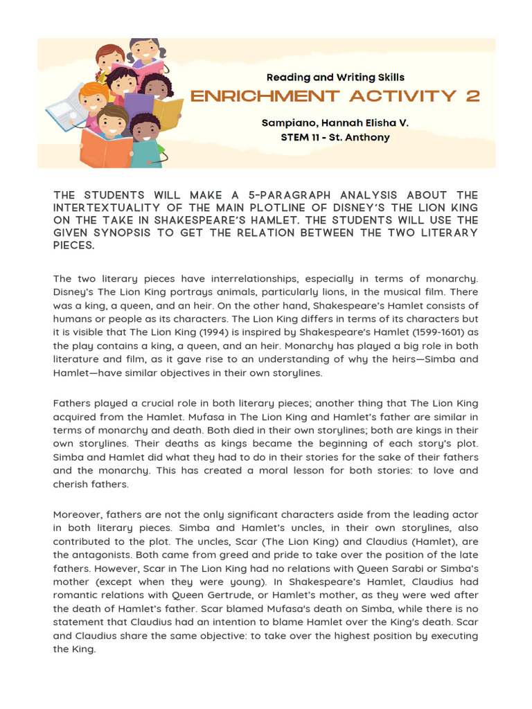 Reading and Writing Skills (Enrichment Activity 2) | PDF