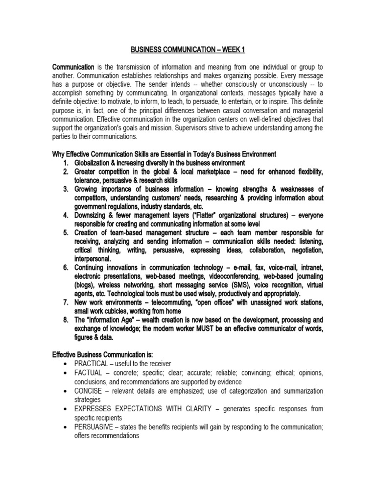 Essential Skills for Business Communication | PDF | Communication ...
