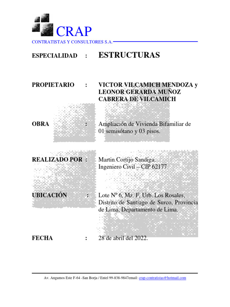 Informe - HOscon FINAL | PDF | Fundación (Ingeniería) | edificio
