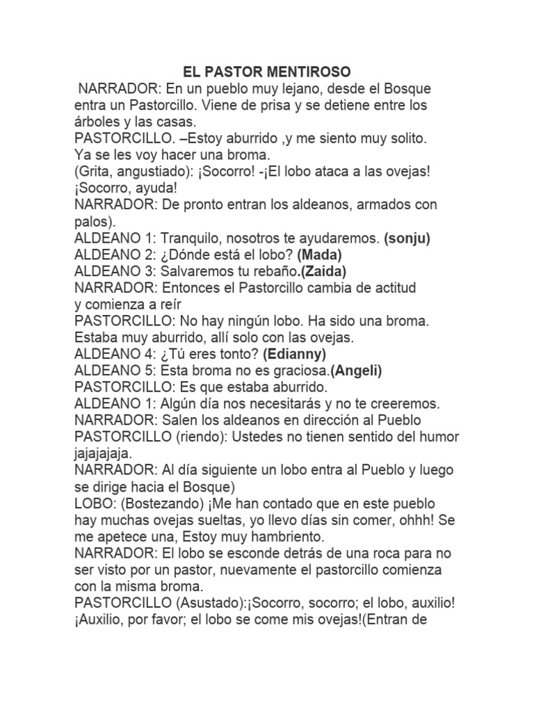 Teatro El Pastorcito Mentiroso | PDF