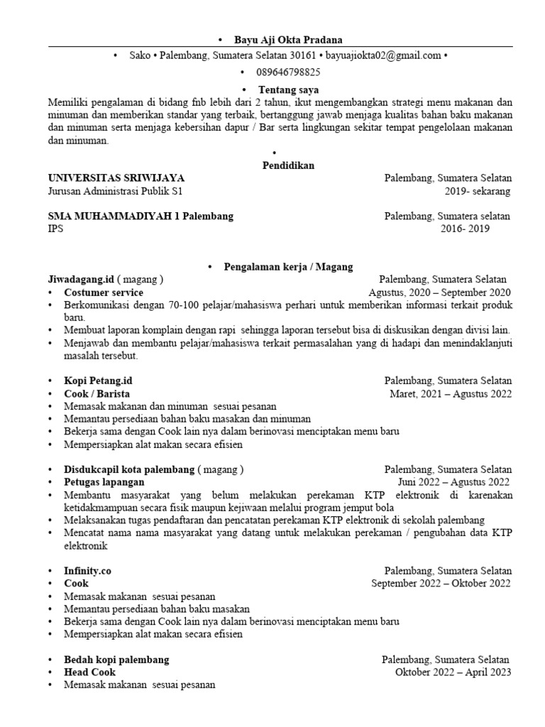 CV Bayu Aji Okta | PDF