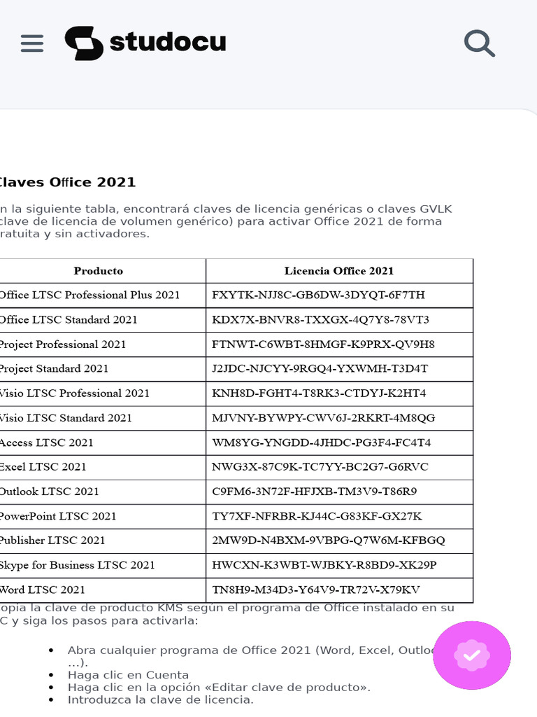 Claves Office 2021 - TRABAJOS | PDF