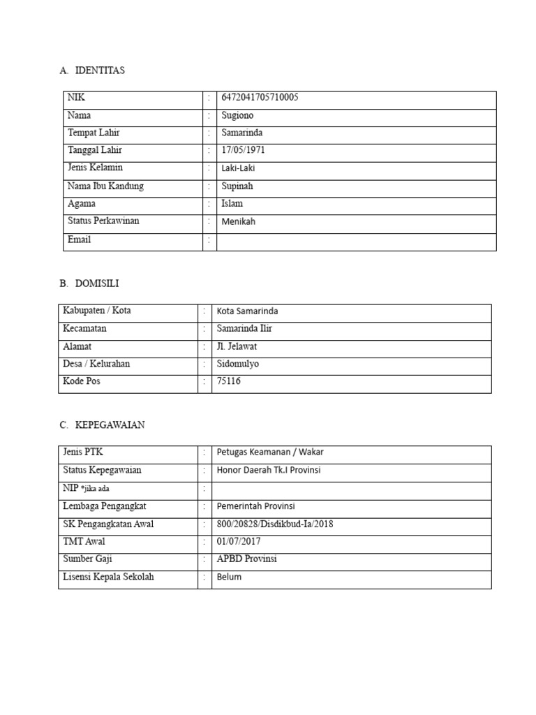 Format PTK Baru | PDF