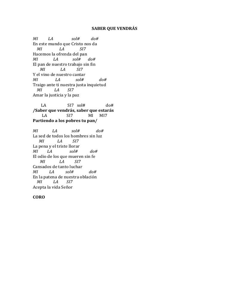 Saber Que Vendrás | PDF
