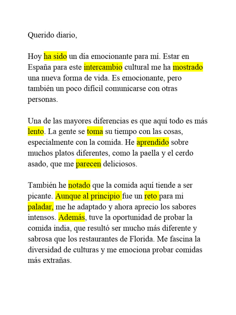 Spanish Assignment | PDF