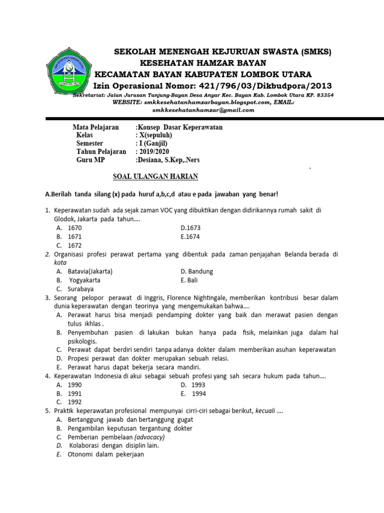 Soal Provesi Keperawatan | PDF