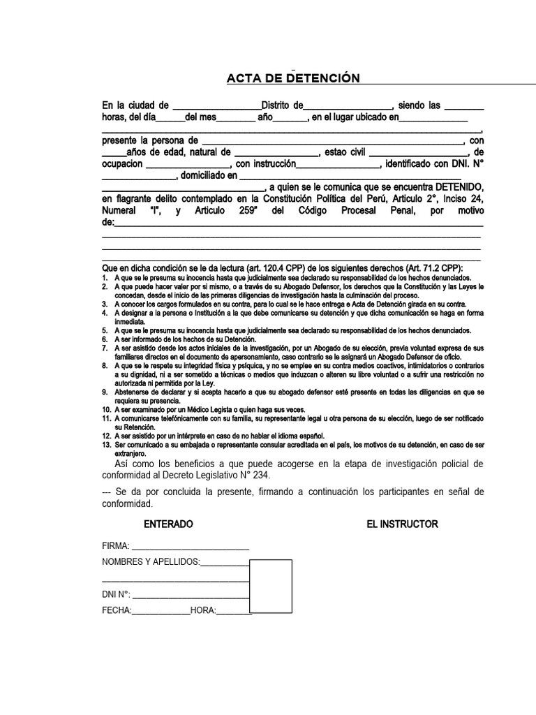 Acta de Detencion | PDF | Gobierno | Justicia Acta de Detencion | PDF | Gobierno | Justicia