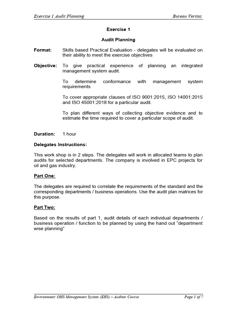 Integrated Audit Planning Exercise | PDF | Internal Audit | Audit
