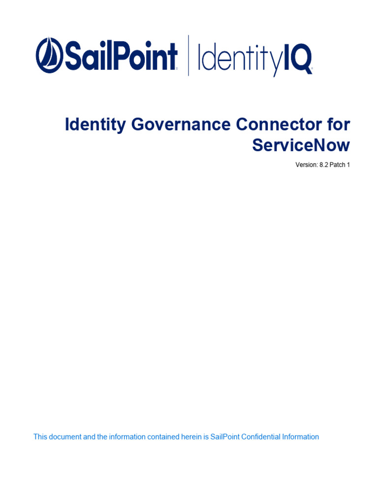 8.2.1 SailPoint Identity Governance Connector For ServiceNow Guide ...