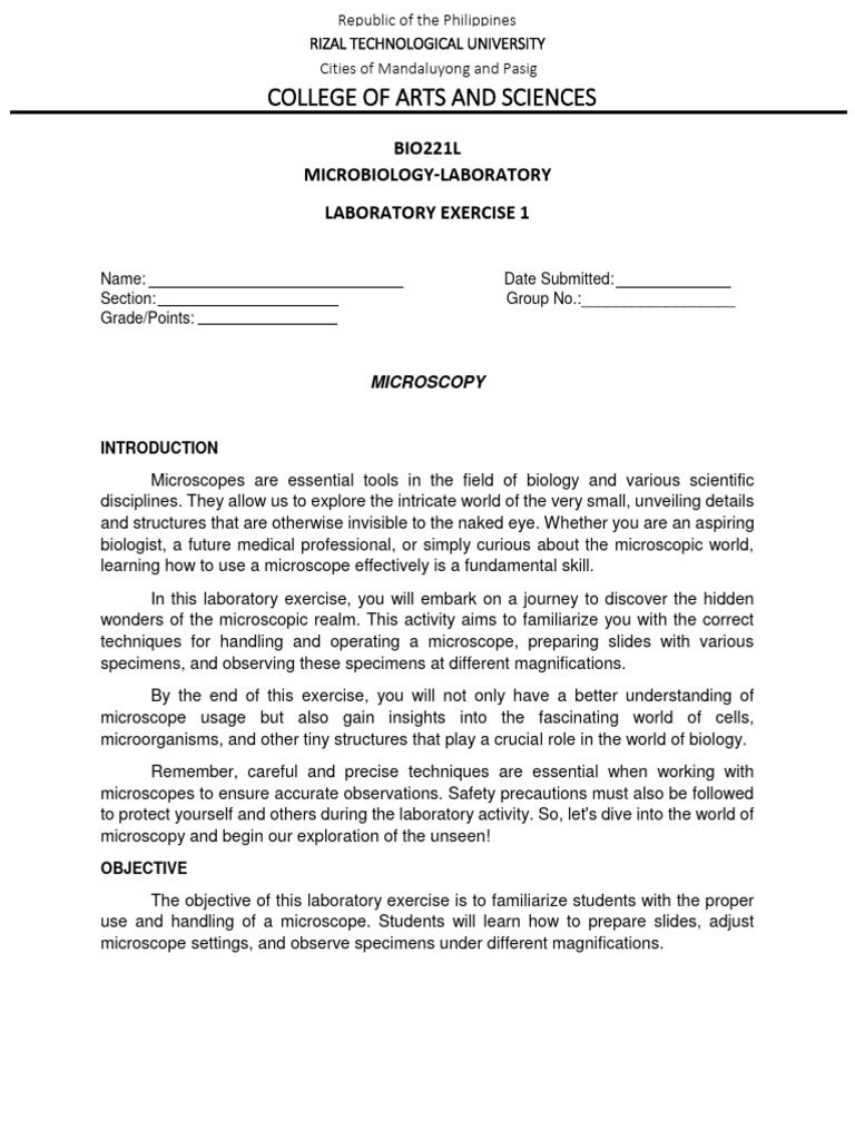 Microbiology Lab Guide | PDF | Microscope | Microscopy