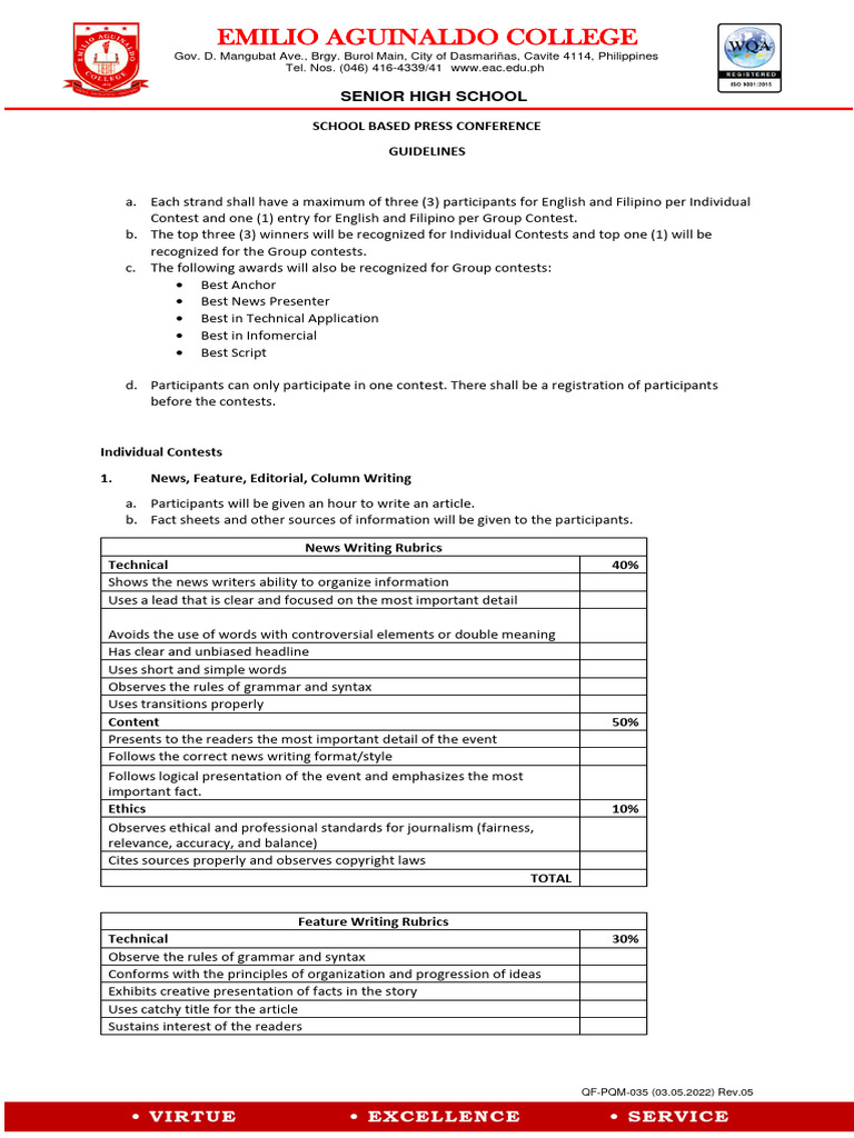 School Based Press Conference Guidelines | PDF | Journalism | News