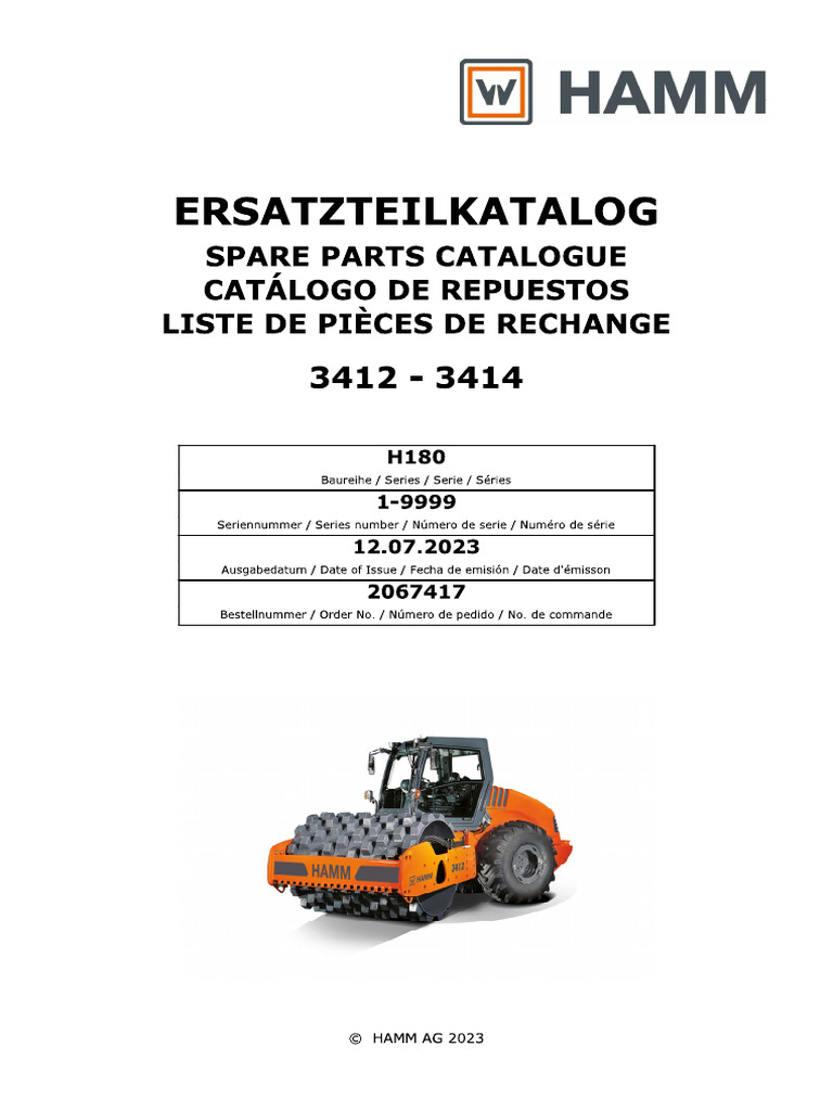 h180 - Spare Parts Catalogue Standard (SN) | PDF