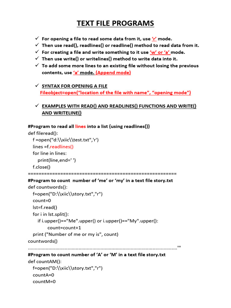 Text File Programs Xii C | PDF | Text File | Data