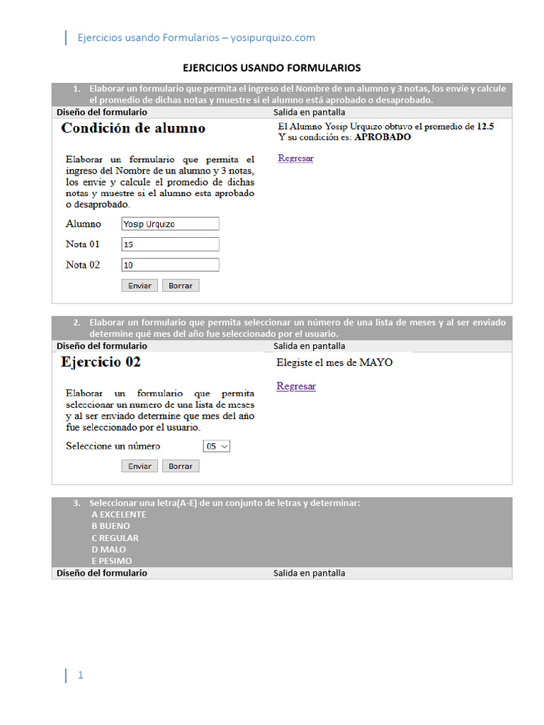 Ejercicios Con Formularios-Casa | PDF