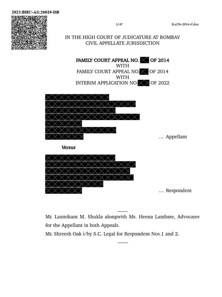 Bombay HIgh Court Order Dated September 6 2023 | PDF | Divorce | Appeal