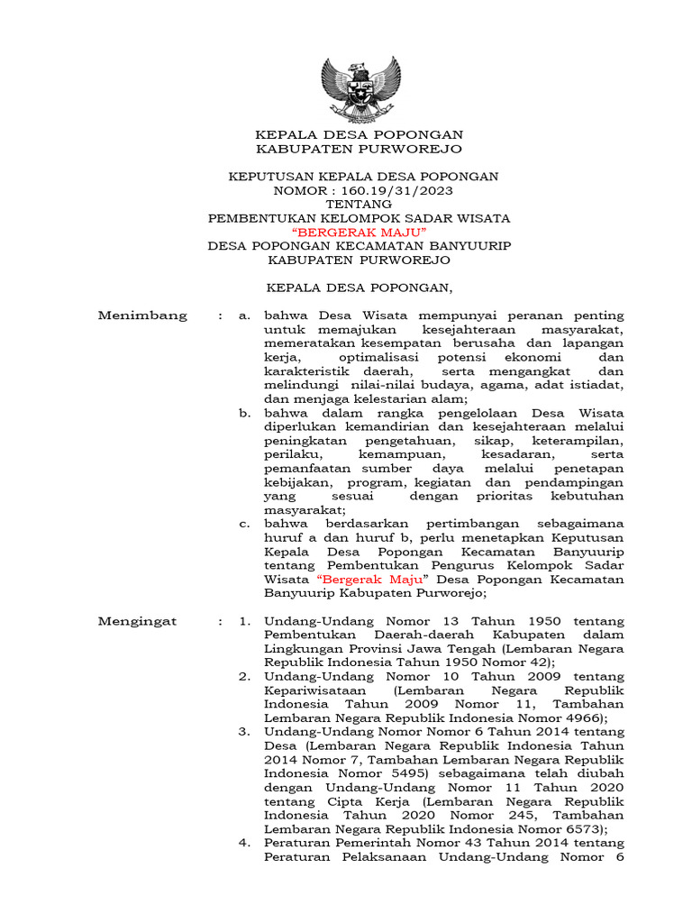 31. Sk Pokdarwis | PDF