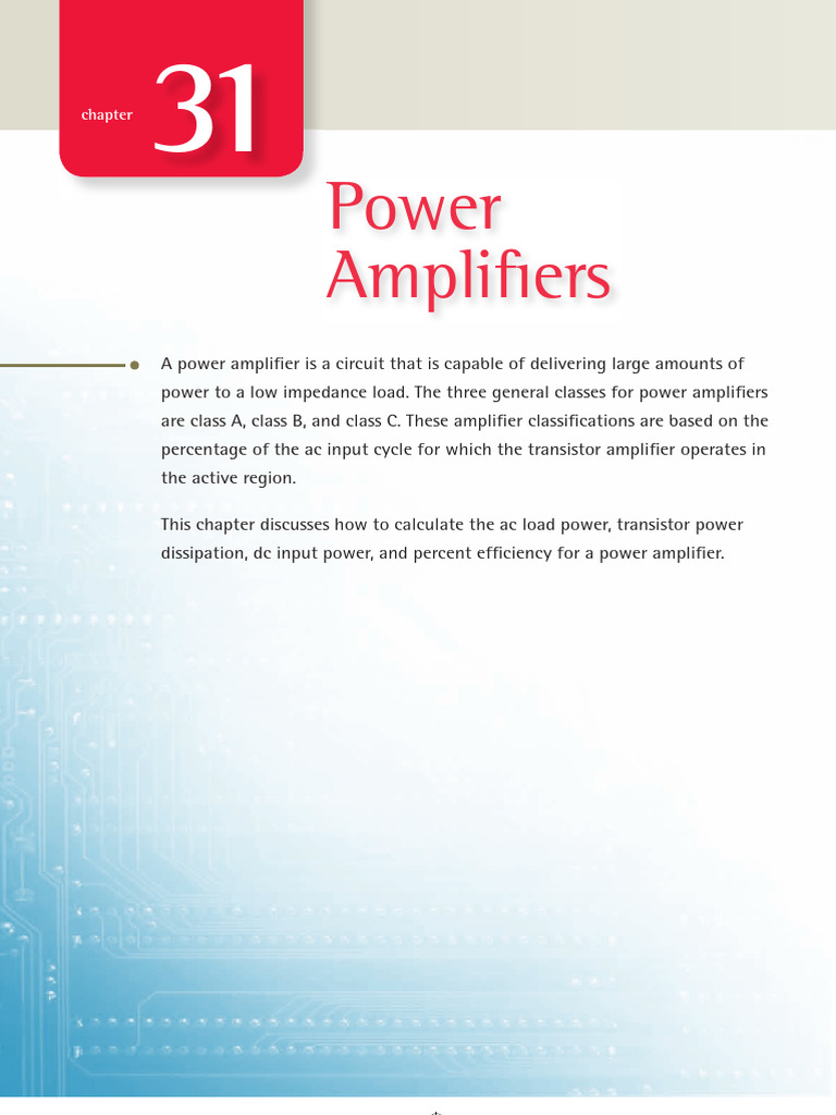 Power Amplifier | PDF | Amplifier | Bipolar Junction Transistor