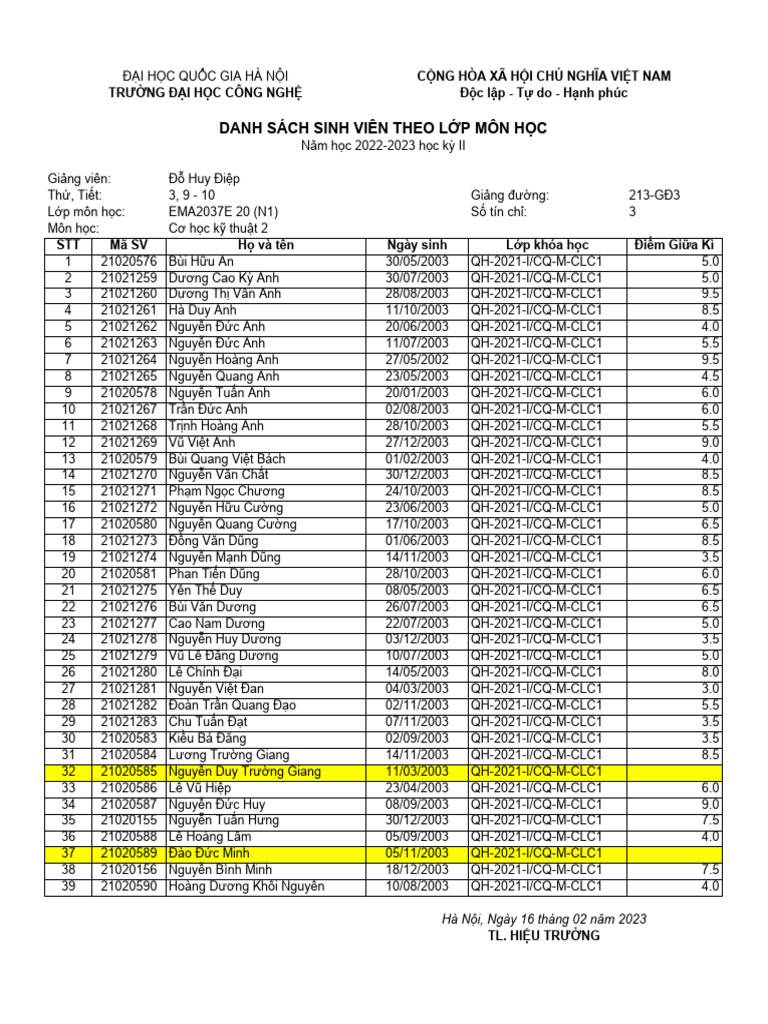 EMA2037E 20 (N1) - Co Hoc Ky Thuat 2 (213 GD3, T3, 9 - 10) | PDF