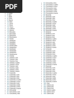 Números en Letras Del 1 Al 500 | PDF