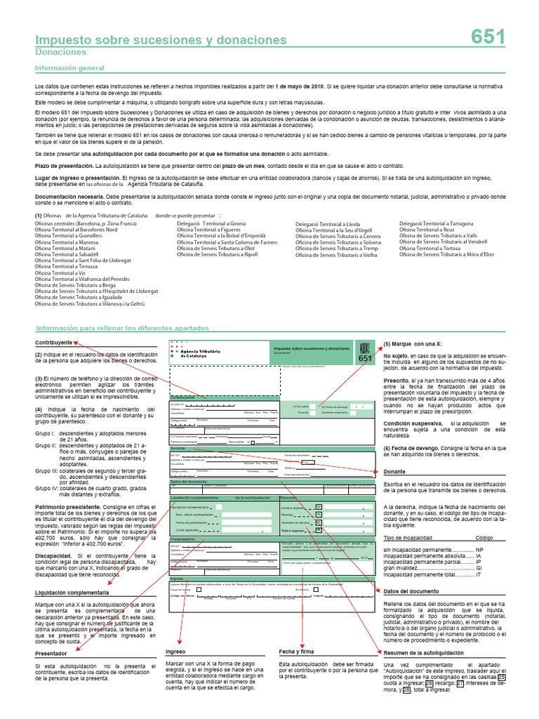 651 - Instruccions - Es Donacio | PDF | Donación | Impuestos de sucesión