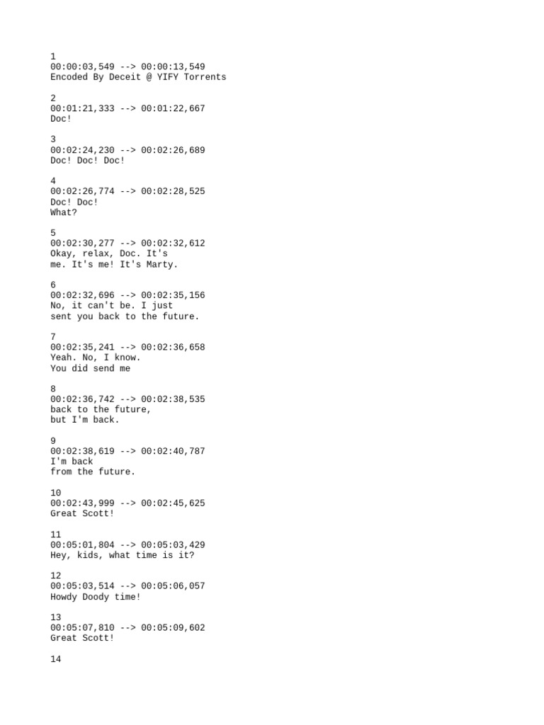 Back to the Future Script Excerpt | PDF