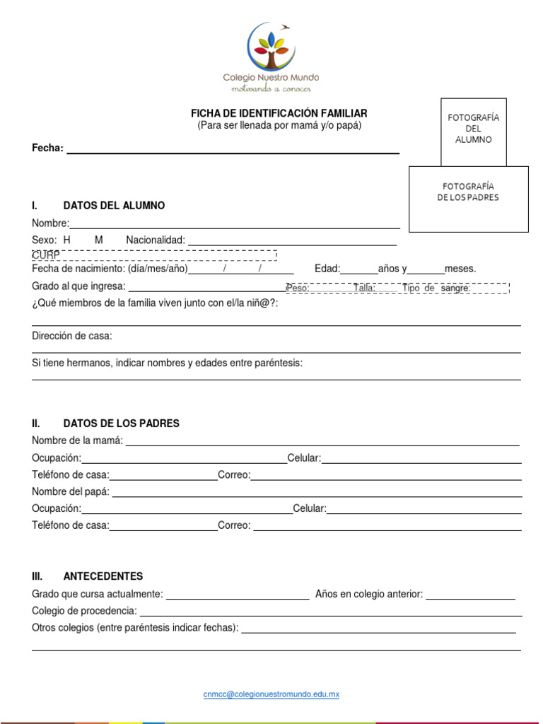 Ficha de Identificación Familiar 23-24 | PDF | Especialidades Medicas | Cuidado de la salud