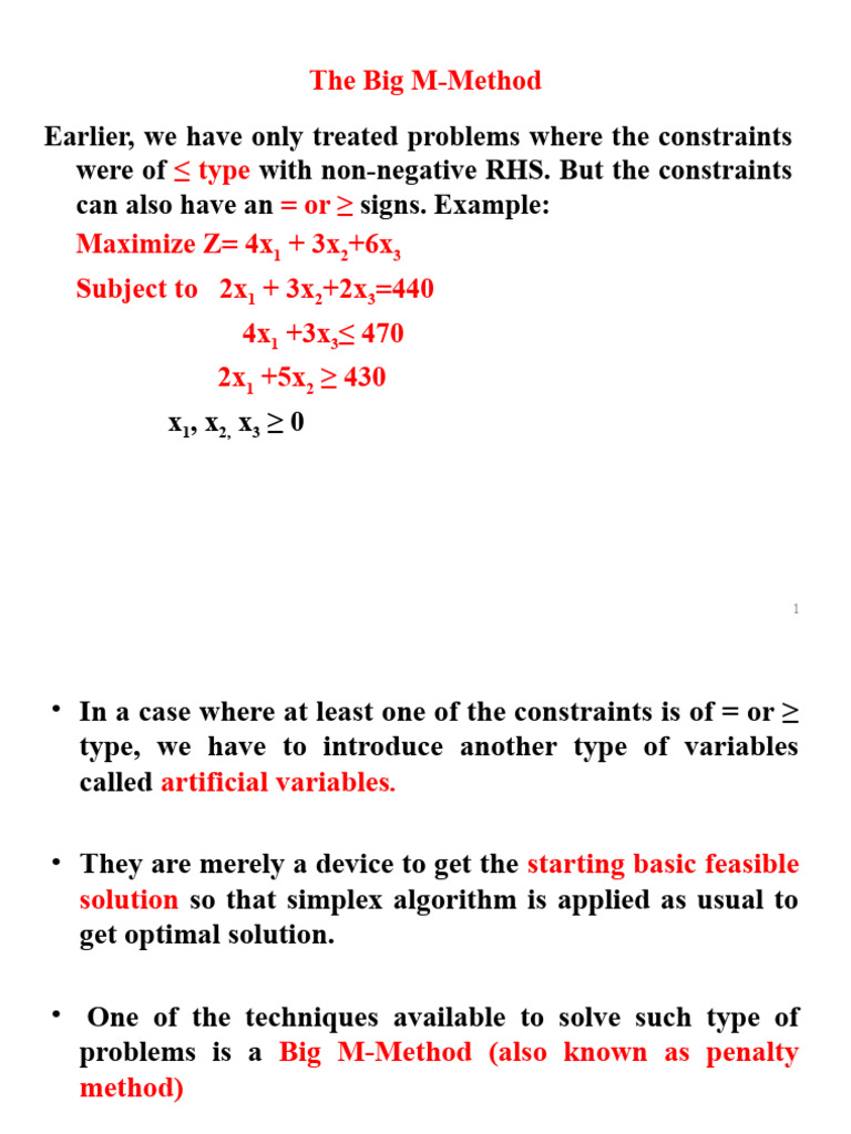 Chapter Two Part IV Big M Method Additional On Duality | PDF ...