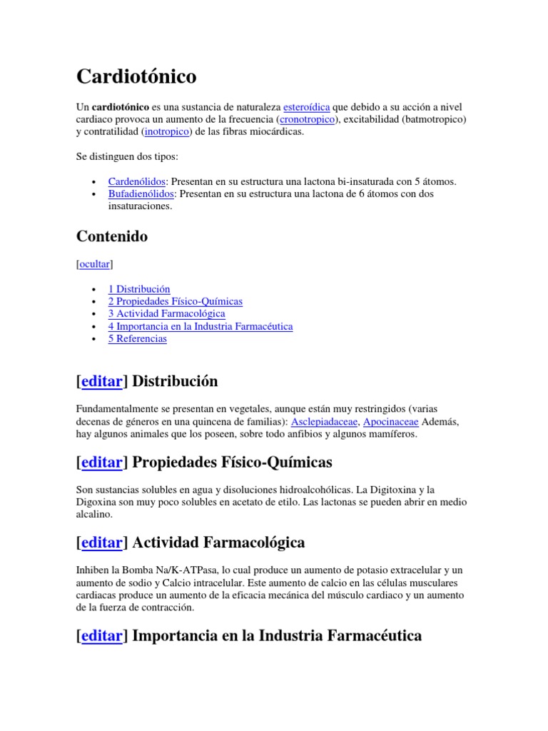 Cardiotónico | PDF | Calcio | Science