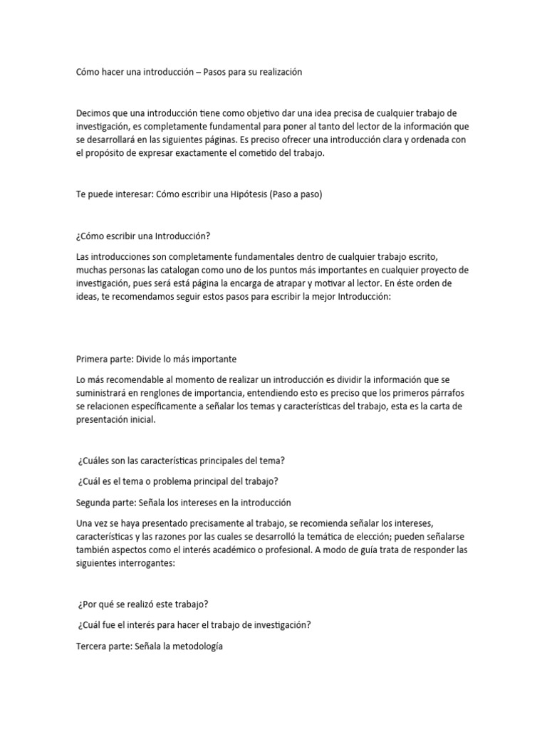 Cómo Hacer Una Introducción | PDF | Estilo apa
