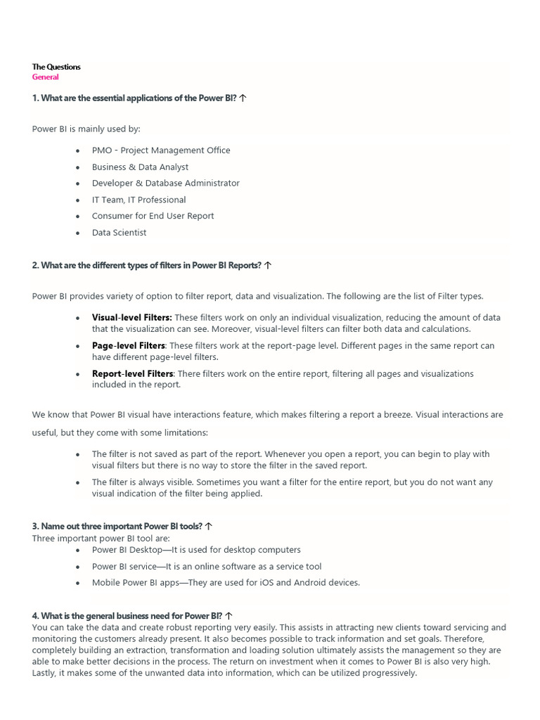 Power BI Interview Questions 1657728725 | PDF | Microsoft Excel | Databases Power BI Interview Questions 1657728725 | PDF | Microsoft Excel | Databases