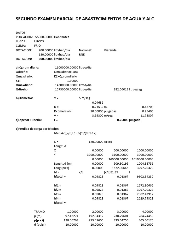Calculo Hidraulico Ptar-Pomacanchis | PDF | Plomería | Ingeniería de Edificación