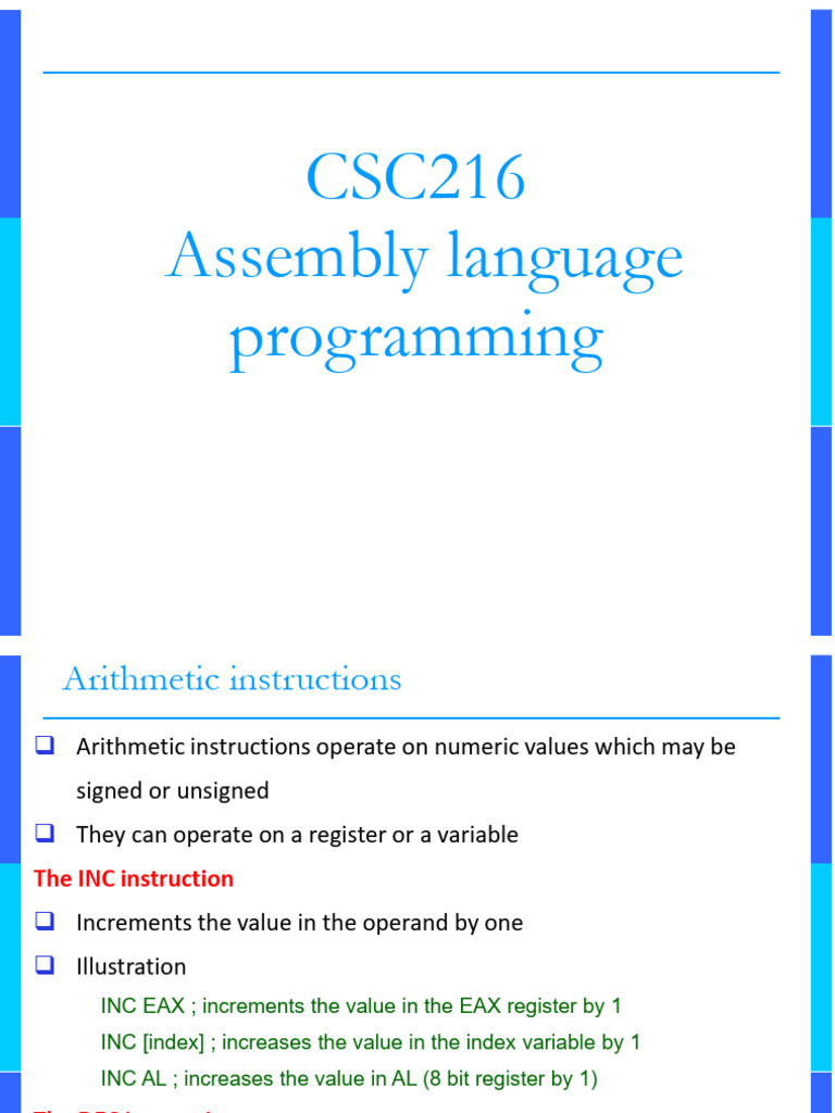6-Arithmetic Instructions | PDF | Division (Mathematics) | Arithmetic