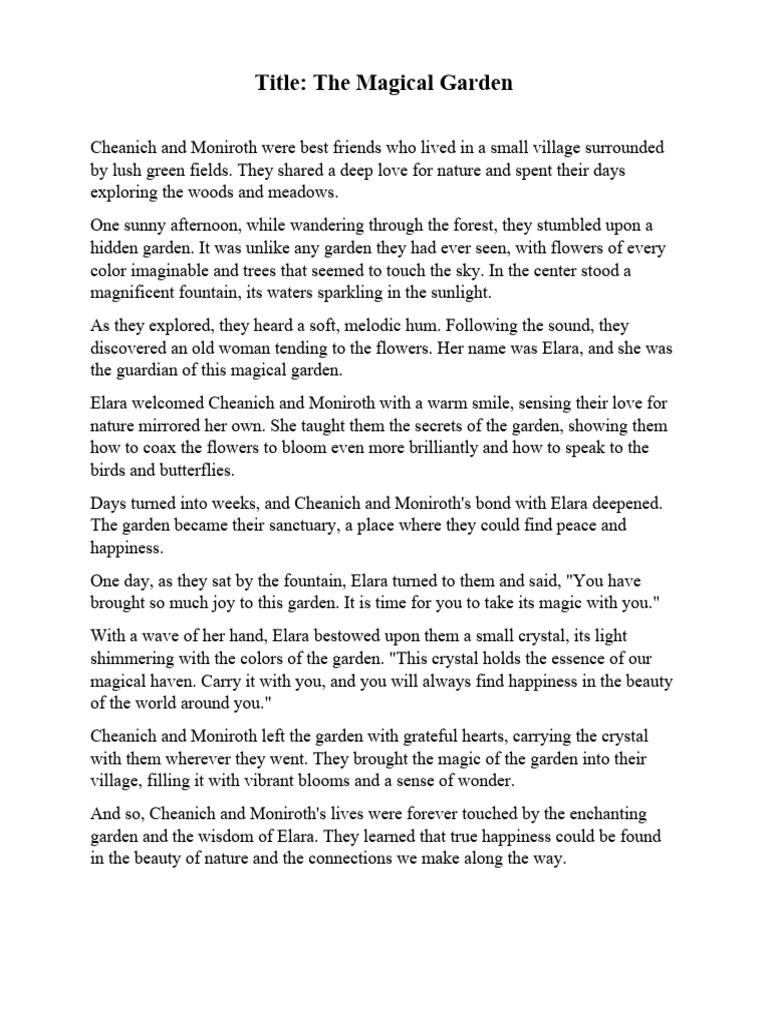 Title The Magical Garden Pdf